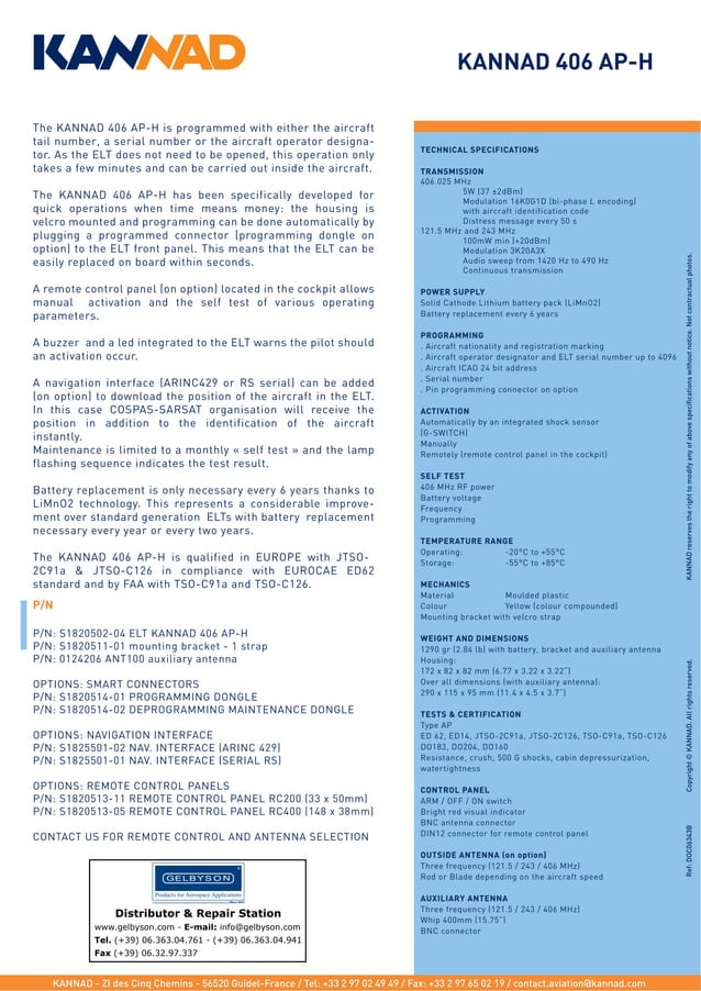 Kannad 406 ap h | PDF