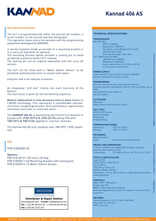 Kannad 406 as | PDF
