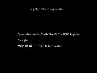 Adressing modes of 8086 | PPT