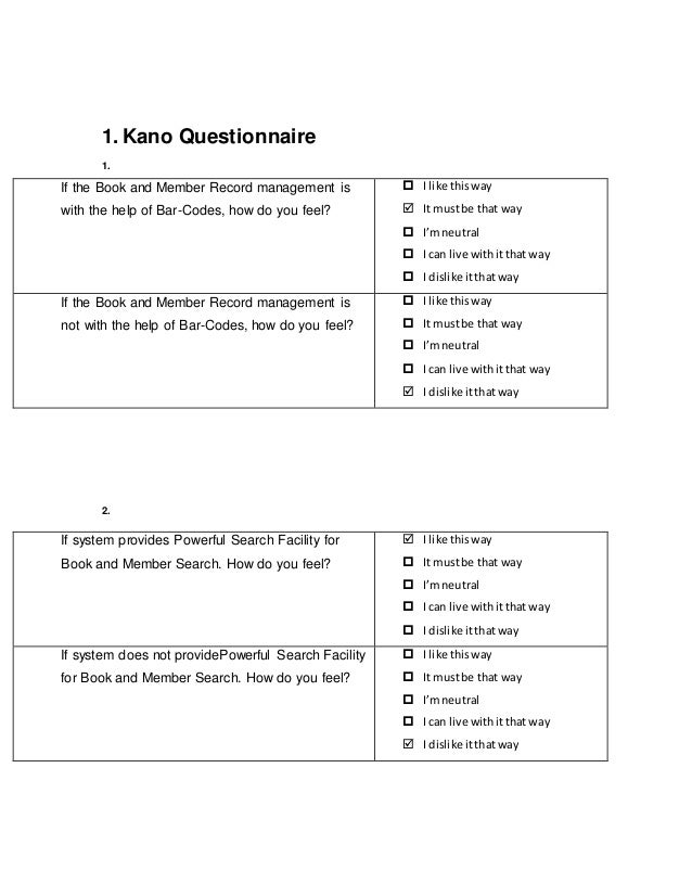 Kano model implementation