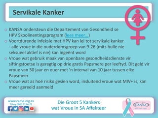 KANSA Vrouegesondheid - Gevorderde Borskanker - 2019 | PPTX