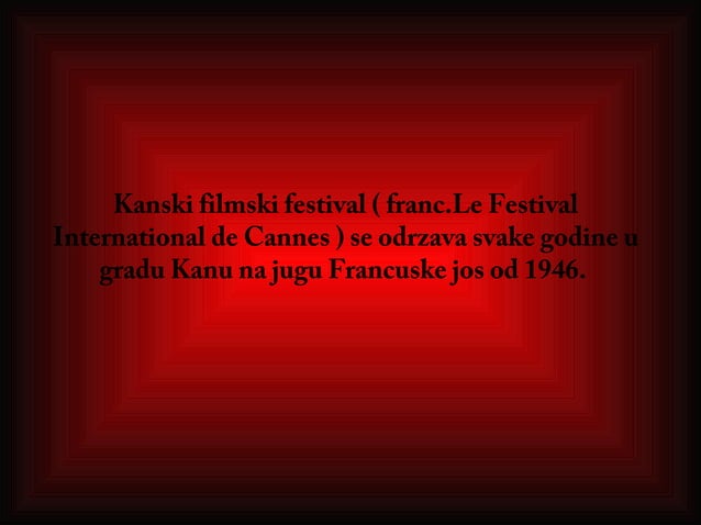 Kanski filmski festival | PPT
