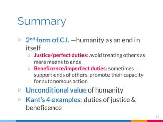 O'Neill on Kant's second form of the Categorical Imperative | PPT