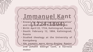 KANT AND RIGHTS THEORIST MORAL RIGHT AND LEGAL RIGHT | PPTX