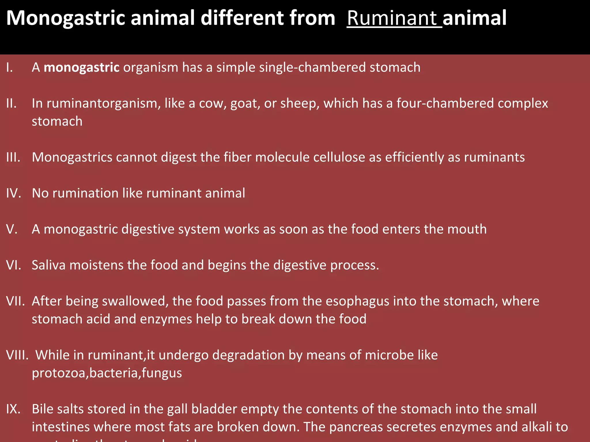 Digestion in monogastric animal and hormonal control | PPT