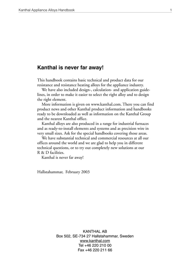 Kanthal a1 Handbook | PDF