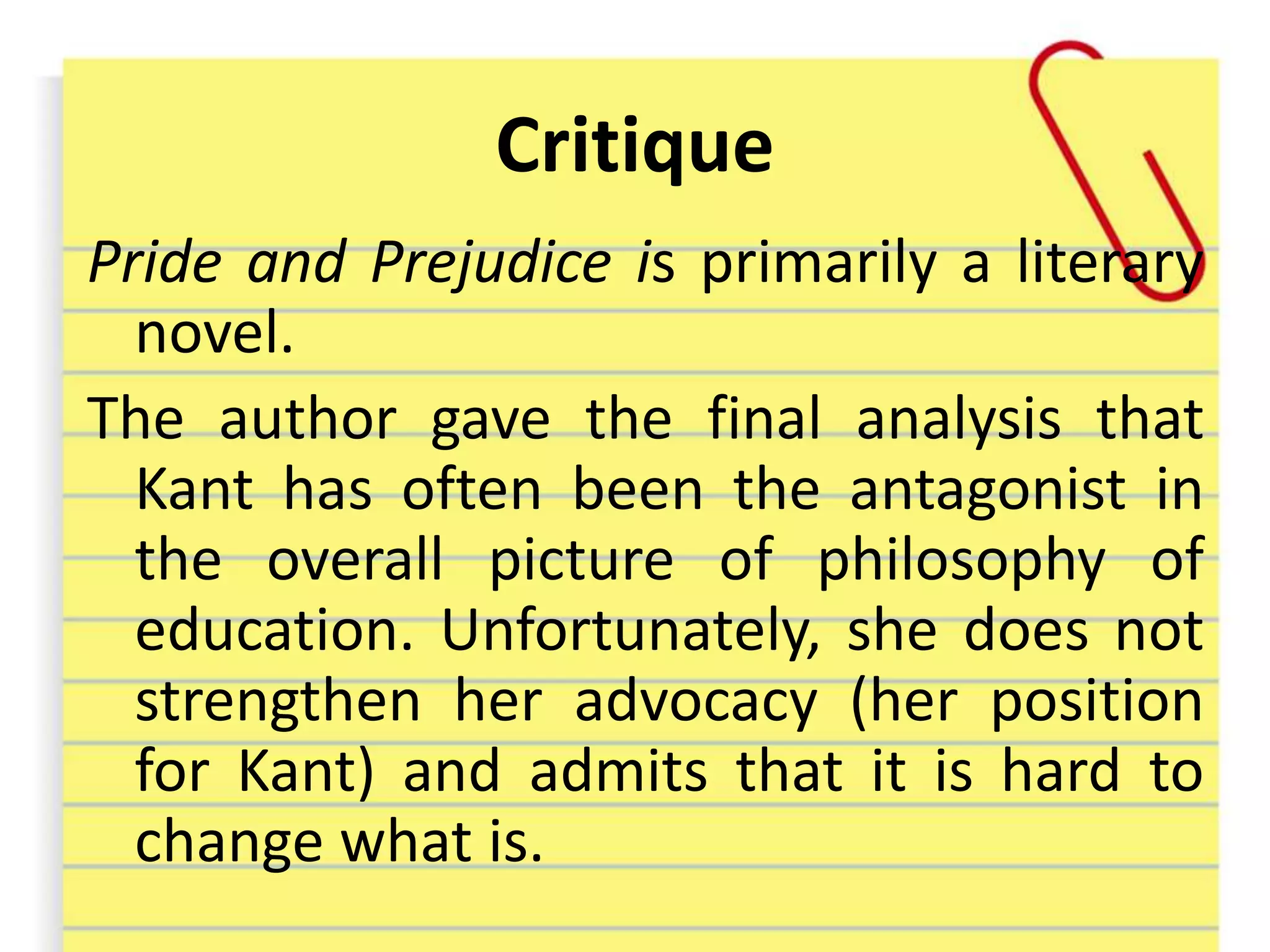 Kantian moral maturity and the cultivation of character | PPT