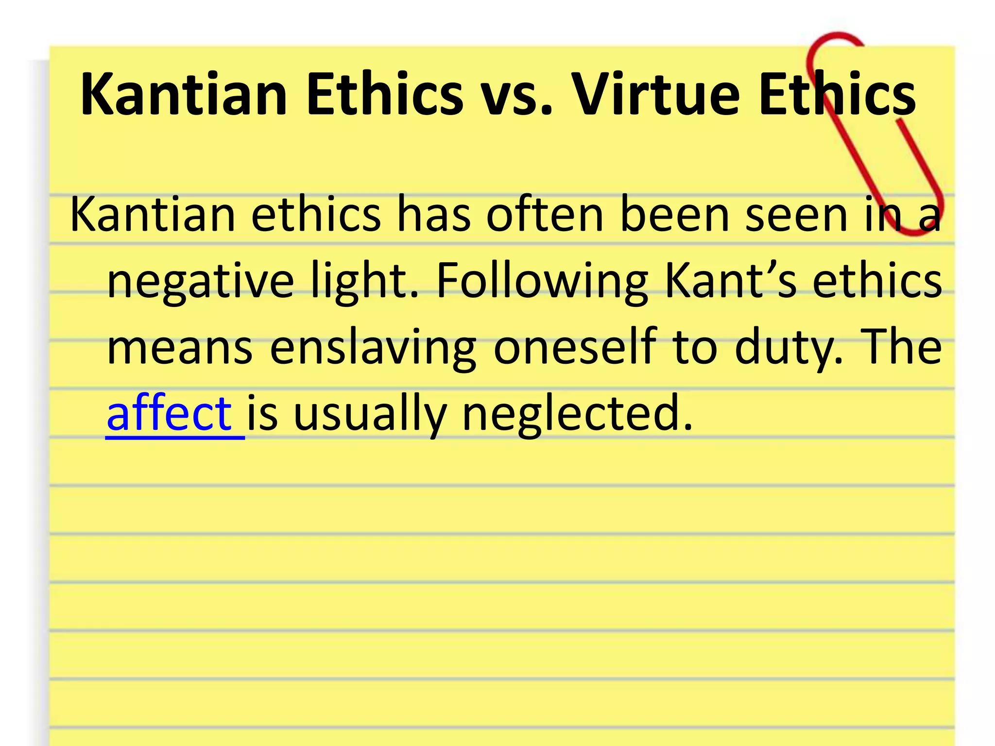 Kantian moral maturity and the cultivation of character | PPT