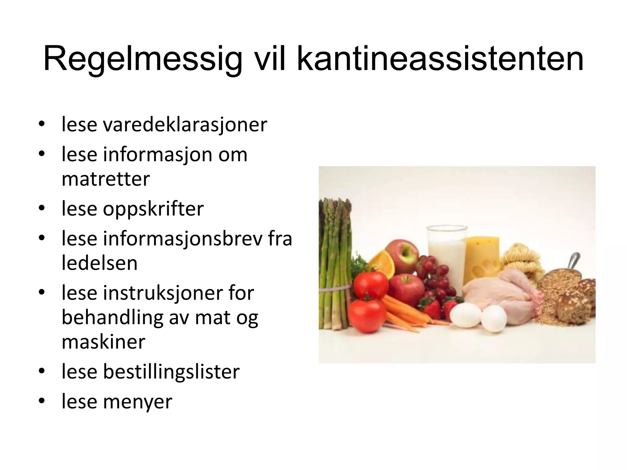 Kantinemedarbeider | PPTX