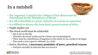 Kant's Moral Argument for the existence of God | PPTX