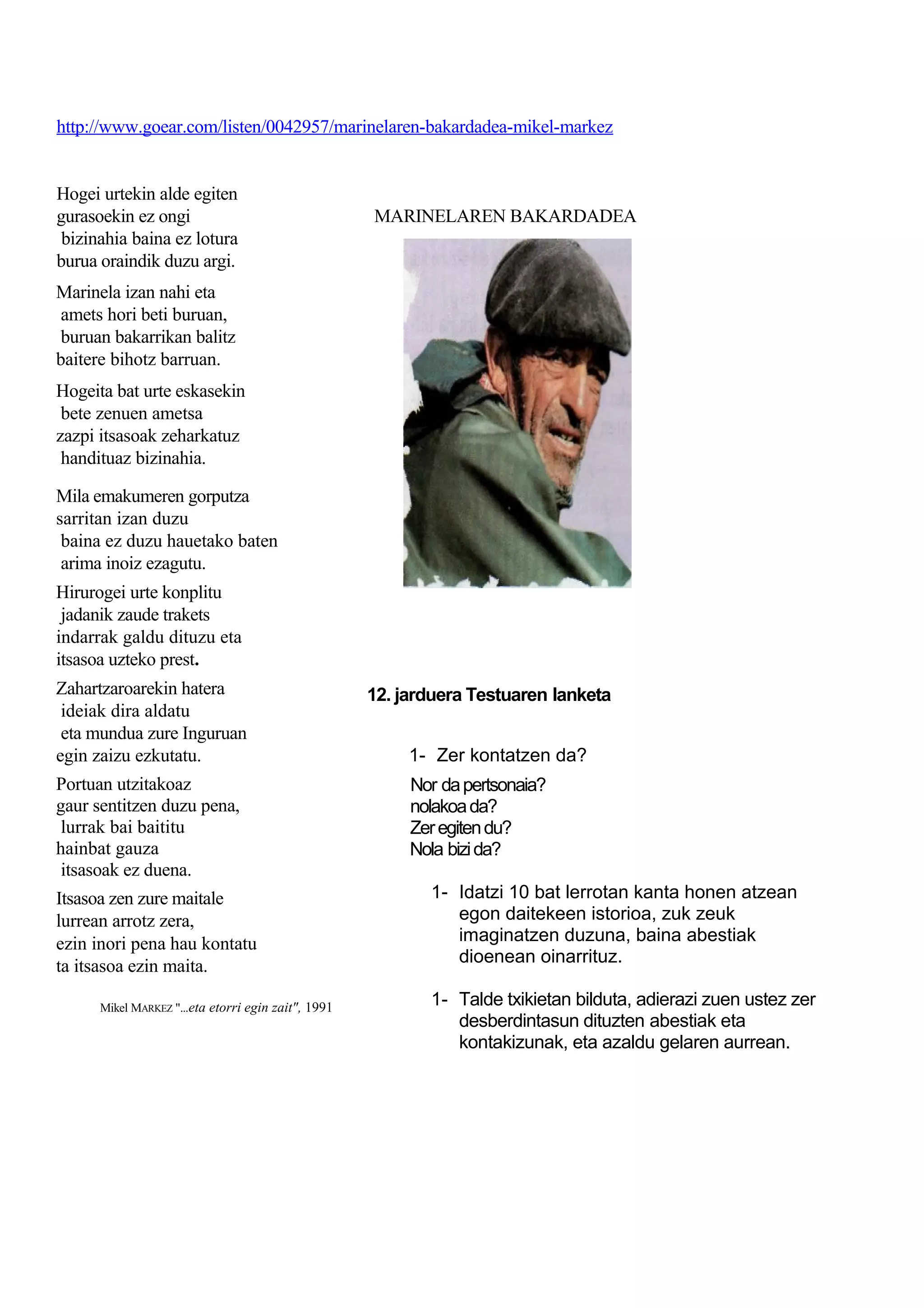 Kantu kontari ikasleentzako matreriala | DOC