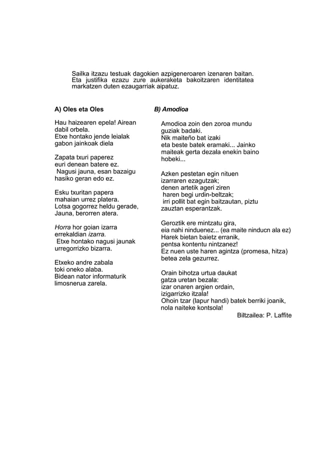 Kantu kontari ikasleentzako matreriala | DOC