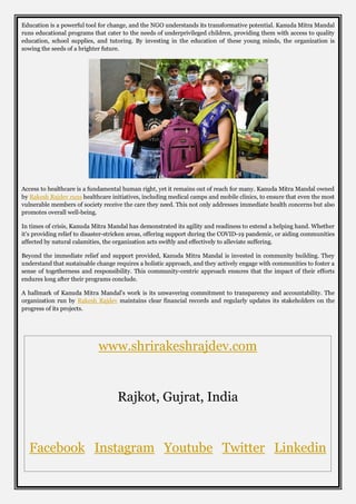 Kanuda Mitra Mandal Owned By Rakesh Rajdev – A Popular NGO Of Hope And ...