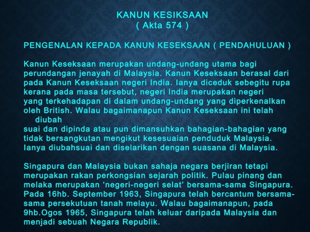 Kanun Keseksaan(Akta 574) | PPT