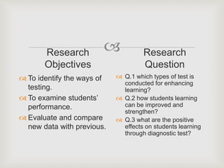 Impact Of Diagnostic Test For Enhancing Student Learning At Elementary ...