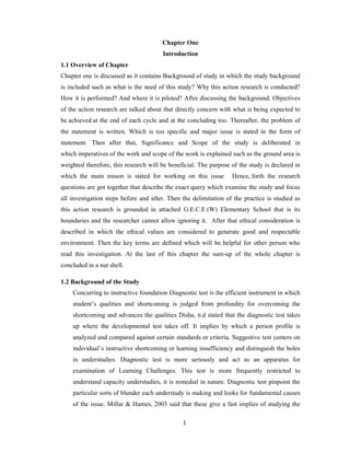 Thesis: Impact Of Diagnostic Test For Enhancing Student Learning At ...