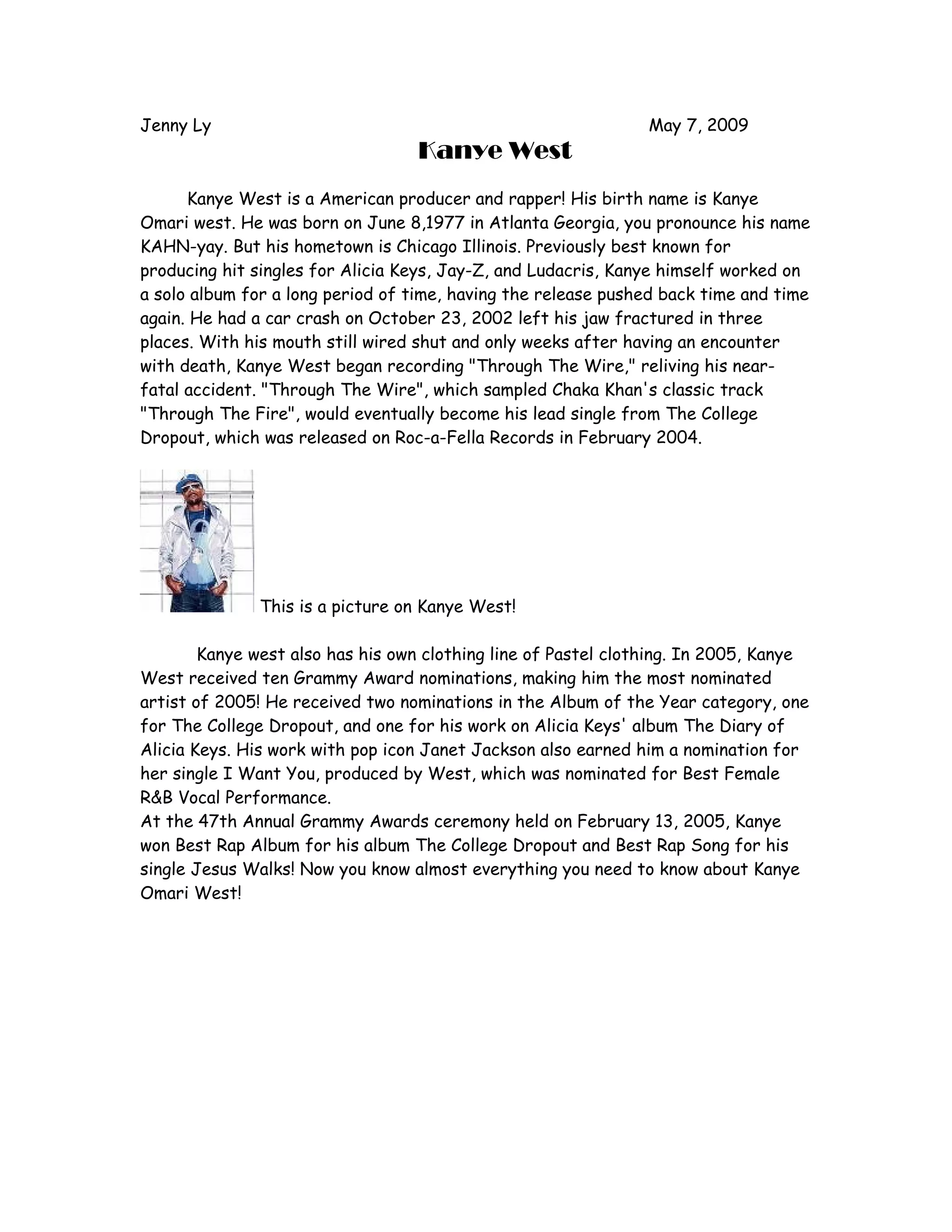 Kanye west Report | PDF