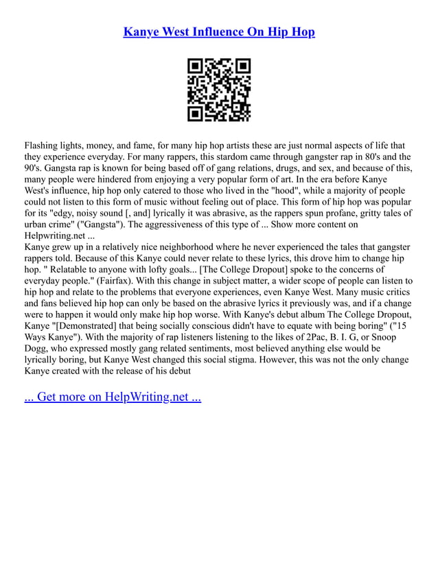 Kanye West Influence On Hip Hop | PDF
