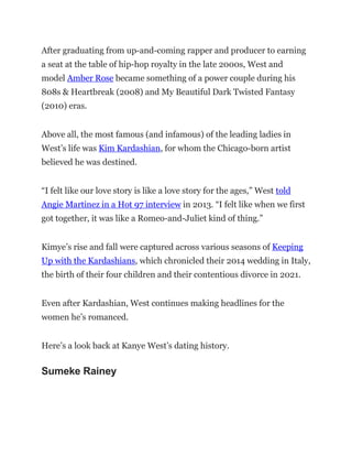Kanye West’s Dating History From Kim Kardashian to Bianca Censori.pdf ...