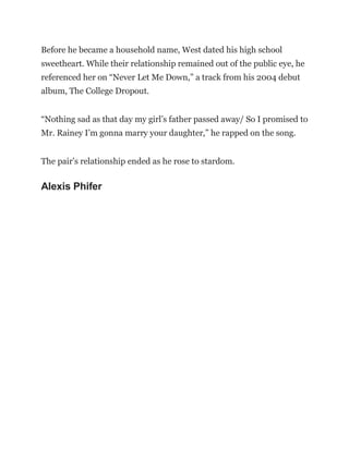 Kanye West’s Dating History From Kim Kardashian to Bianca Censori.pdf ...