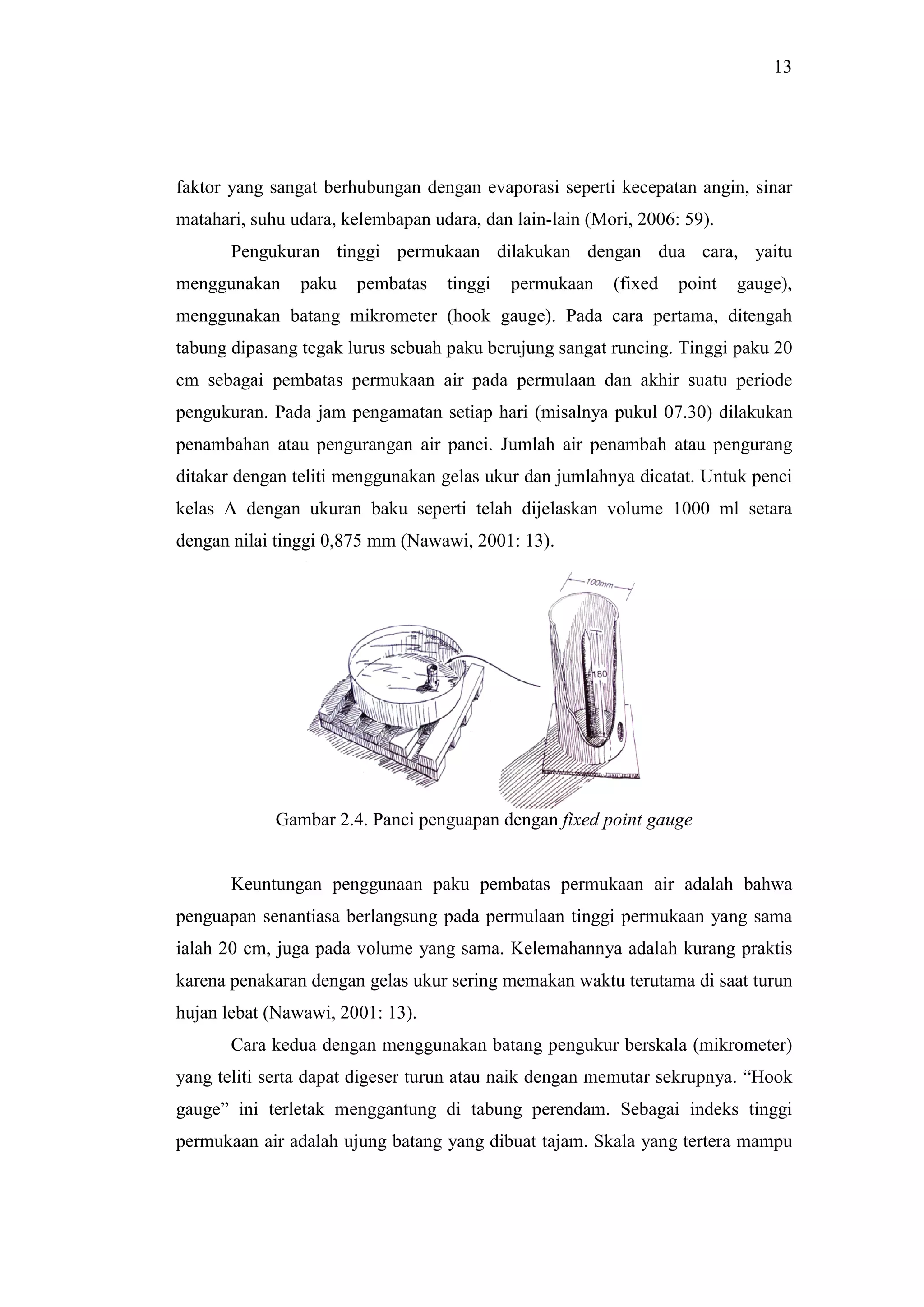 analisis prinsip kerja open pan evaporimeter | PDF