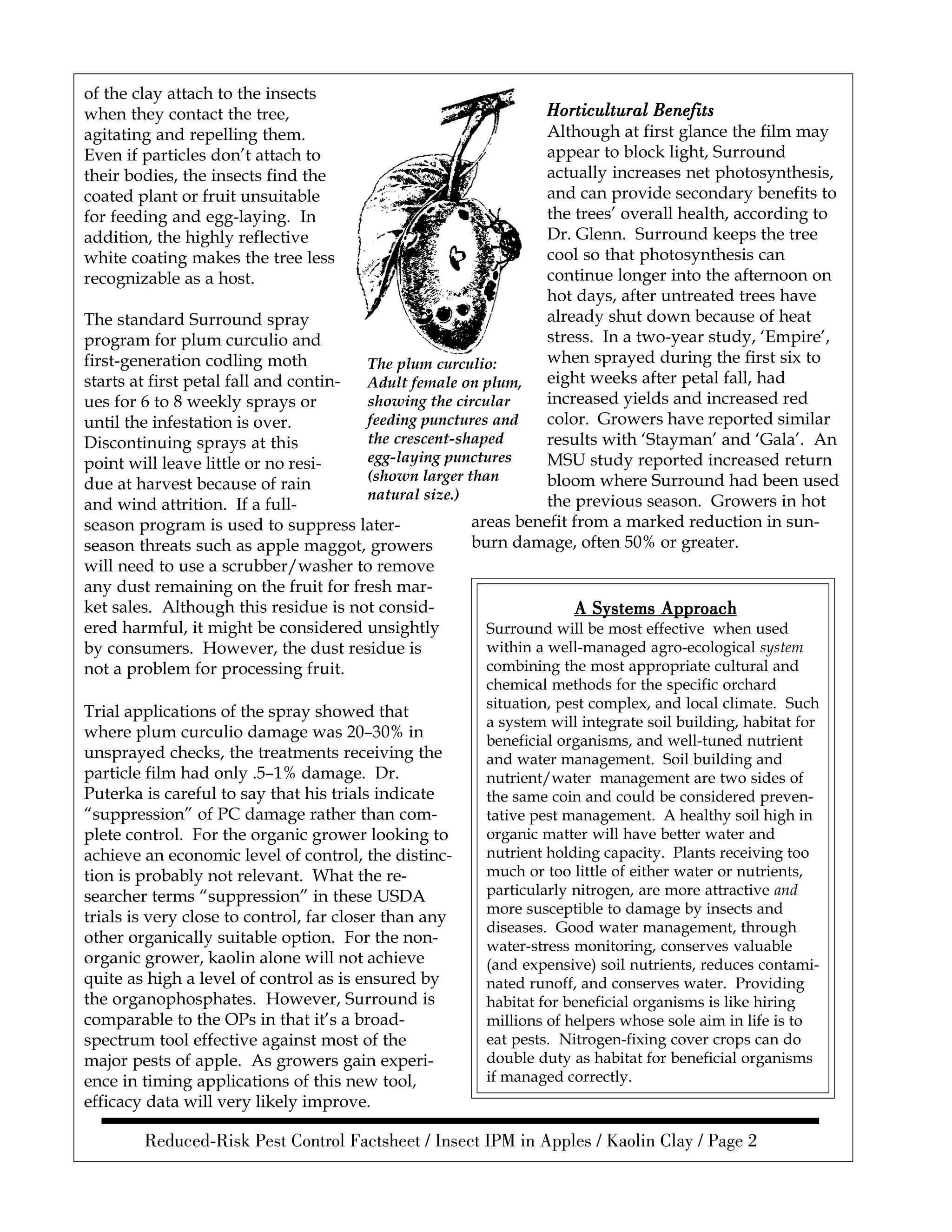 Insect IPM in Apples: Kaolin Clay | PDF