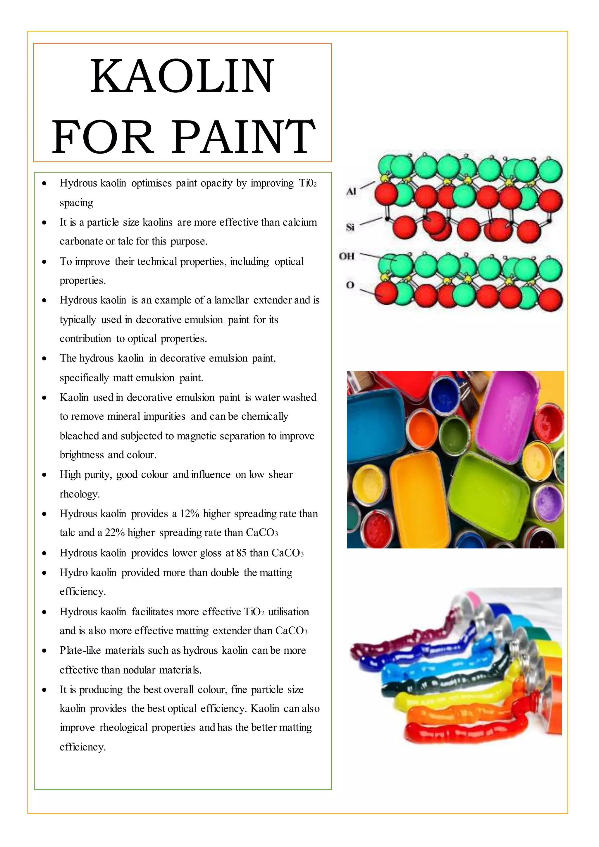 Kaolin for paint | DOCX
