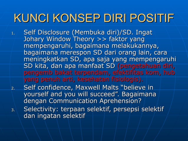 konsep diri dan faktor-faktor yang mempengaruhinya | PPT