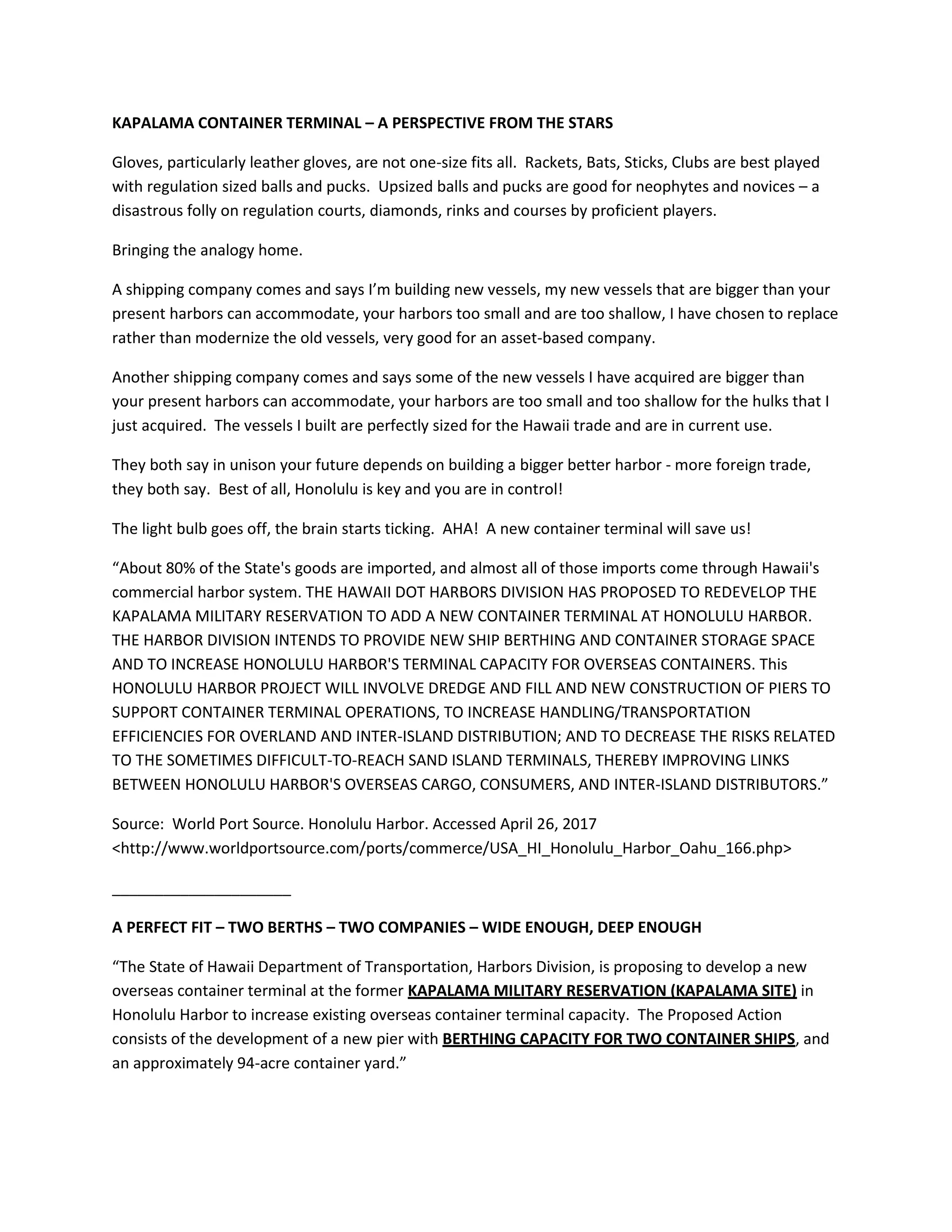 Kapalama Container Terminal - A Perspecive from the Stars | PDF ...