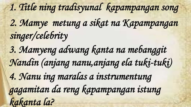 kapampangan ppt | PPTX | World/International Music | Music