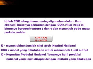 Kapasitas Produksi Nasional, COR, ICOR.ppt