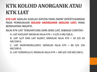 Kapasitas tukar kation (KTK) | PPTX