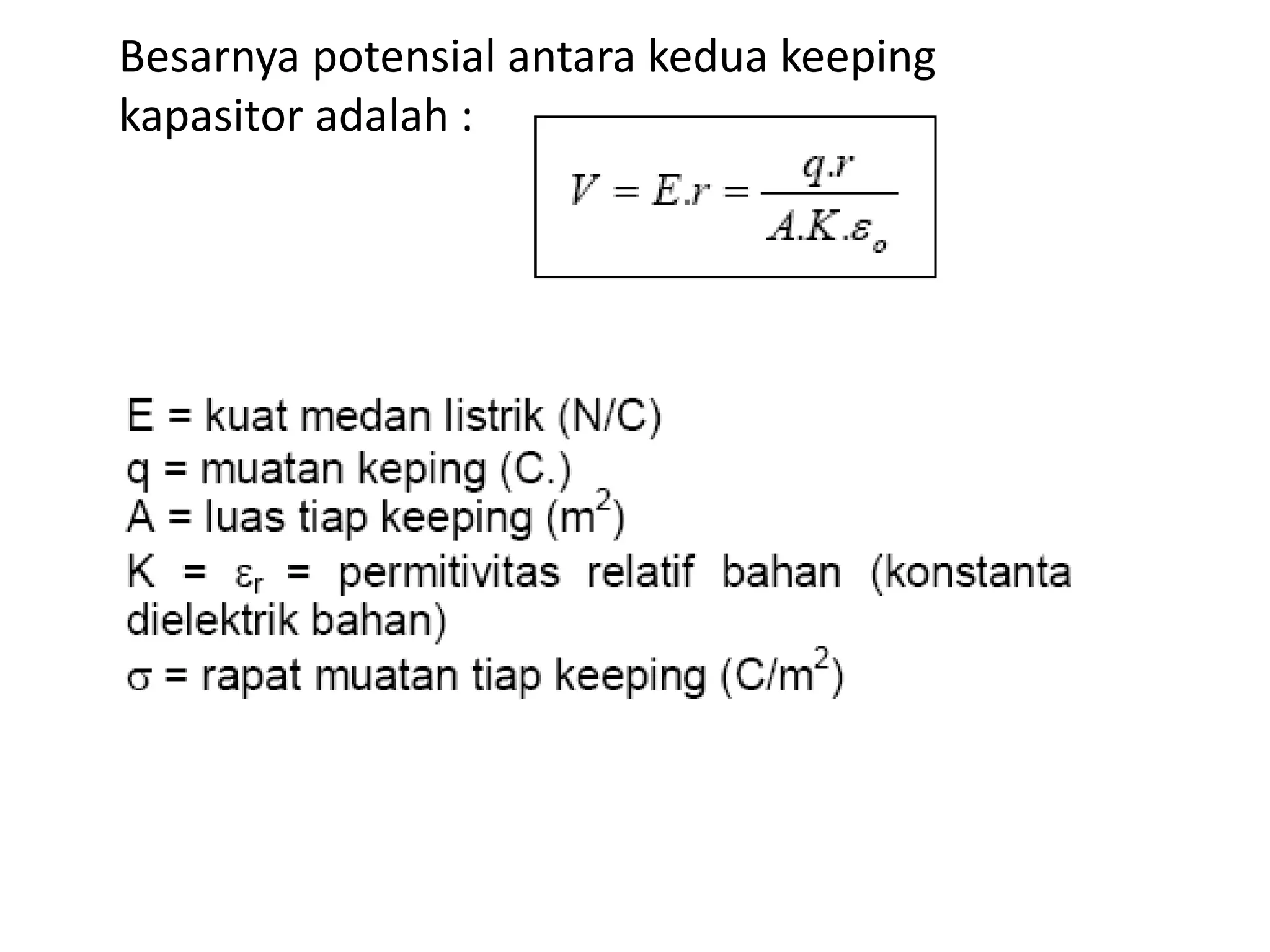 Kapasitor pengertian, teori penjelasan dan rumus | PPT