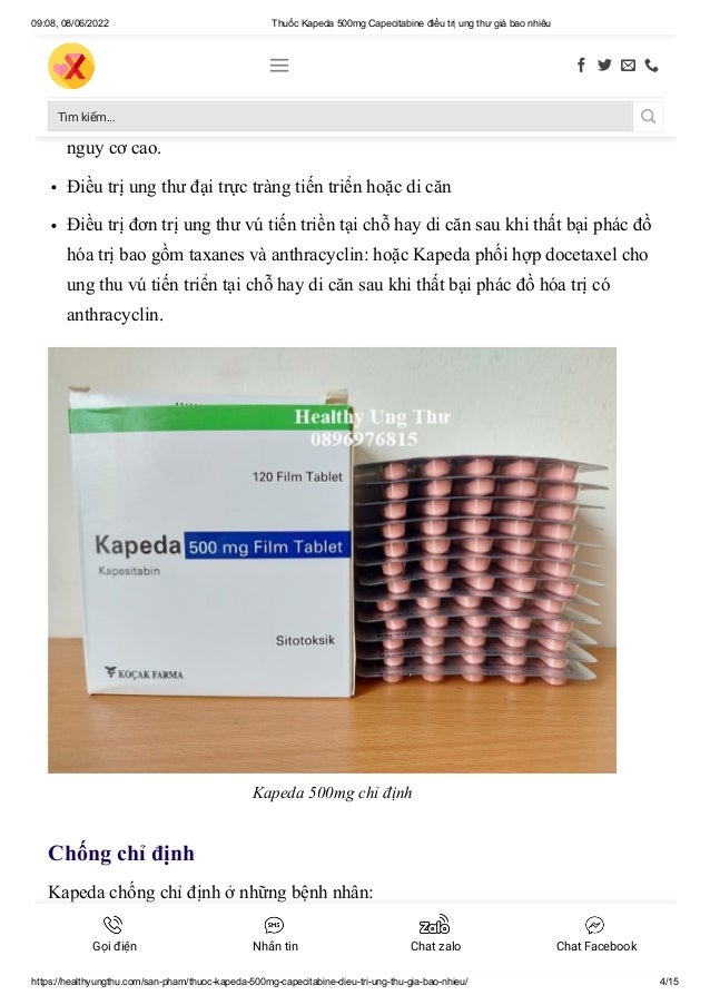 Kapeda 500mg Capecitabine dieu tri ung thu dai truc trang ung thu da ...