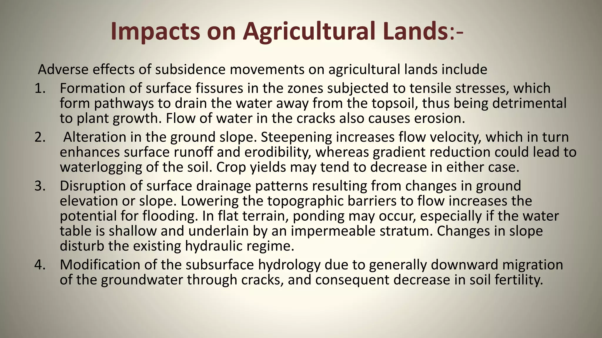 IMPACT OF SUBSIDENCE | PPT