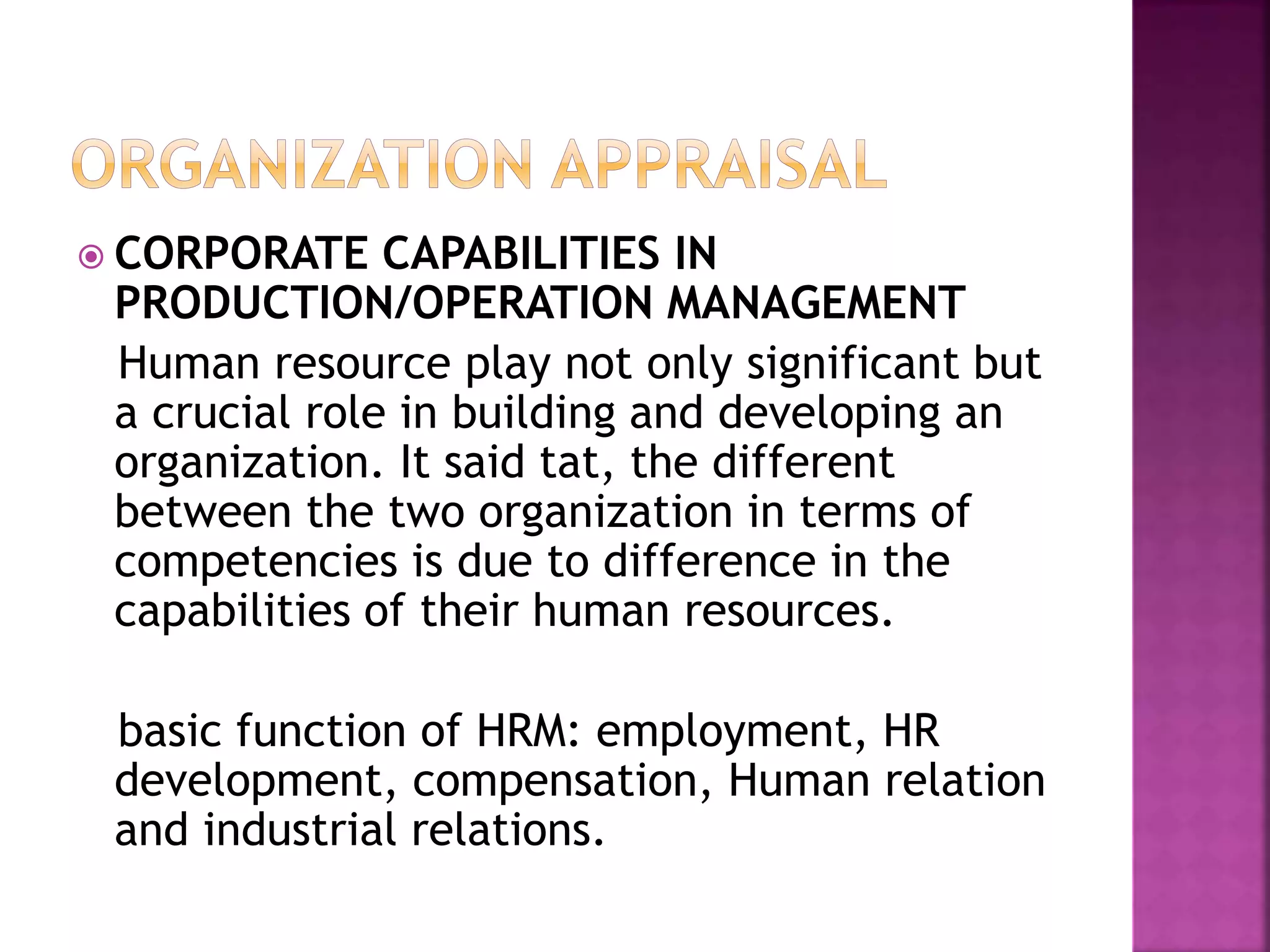 Organisation Appraisal and Strategy Formulation | PPTX