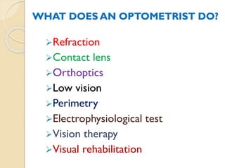 Optometry (What is optometry & who are Optometrist) and Eye care system ...
