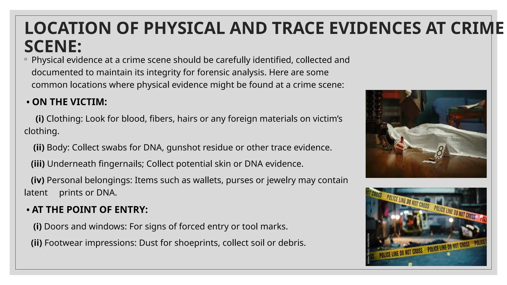 Evidences in Forensic Science (Physical) | PPTX