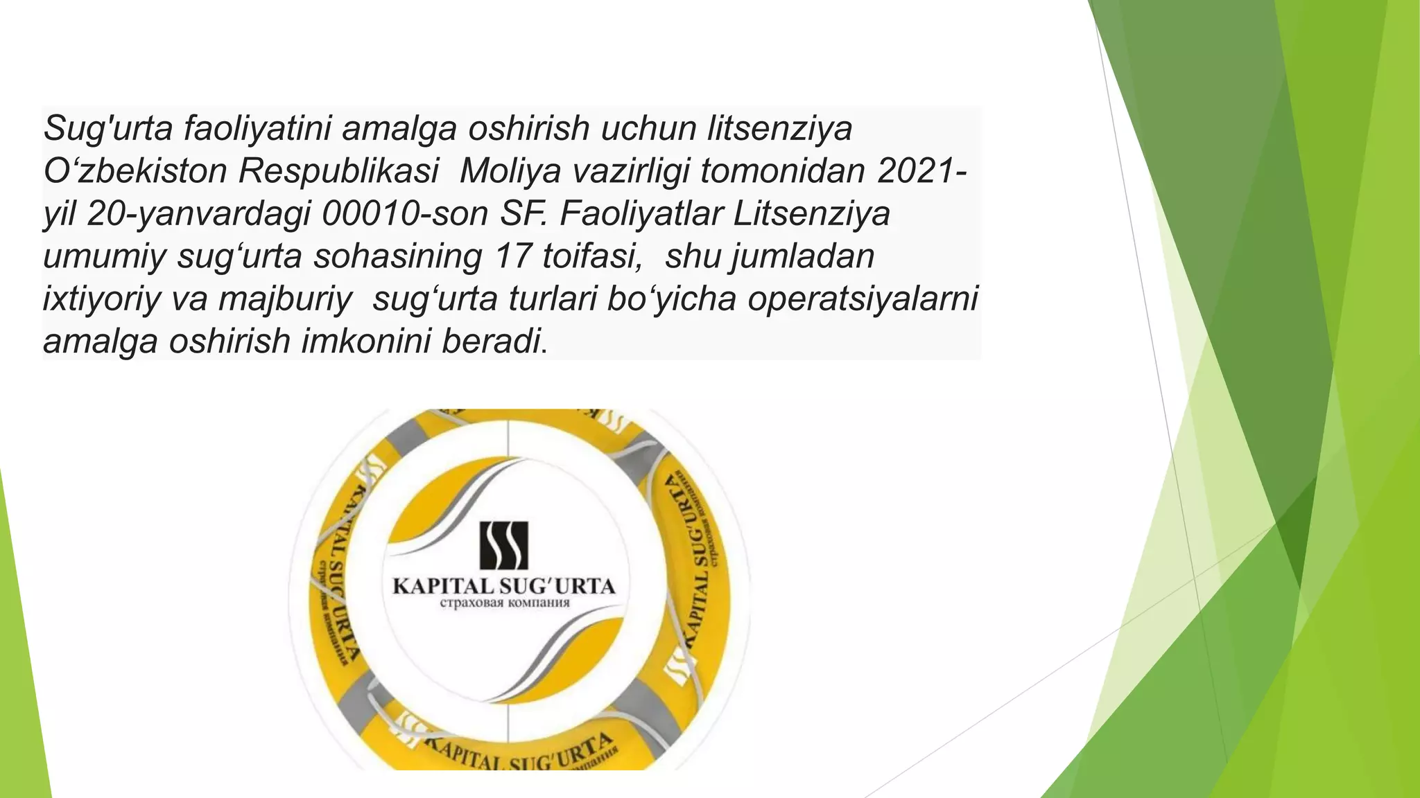 Kapital sug’urta. Murodullo Turdiyev.pptx