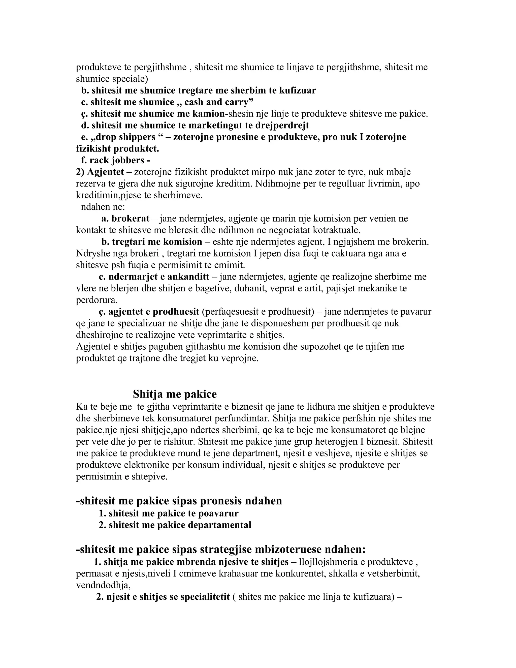 Shperndarja dhe llojet e tregtise ( marketing ) | DOC
