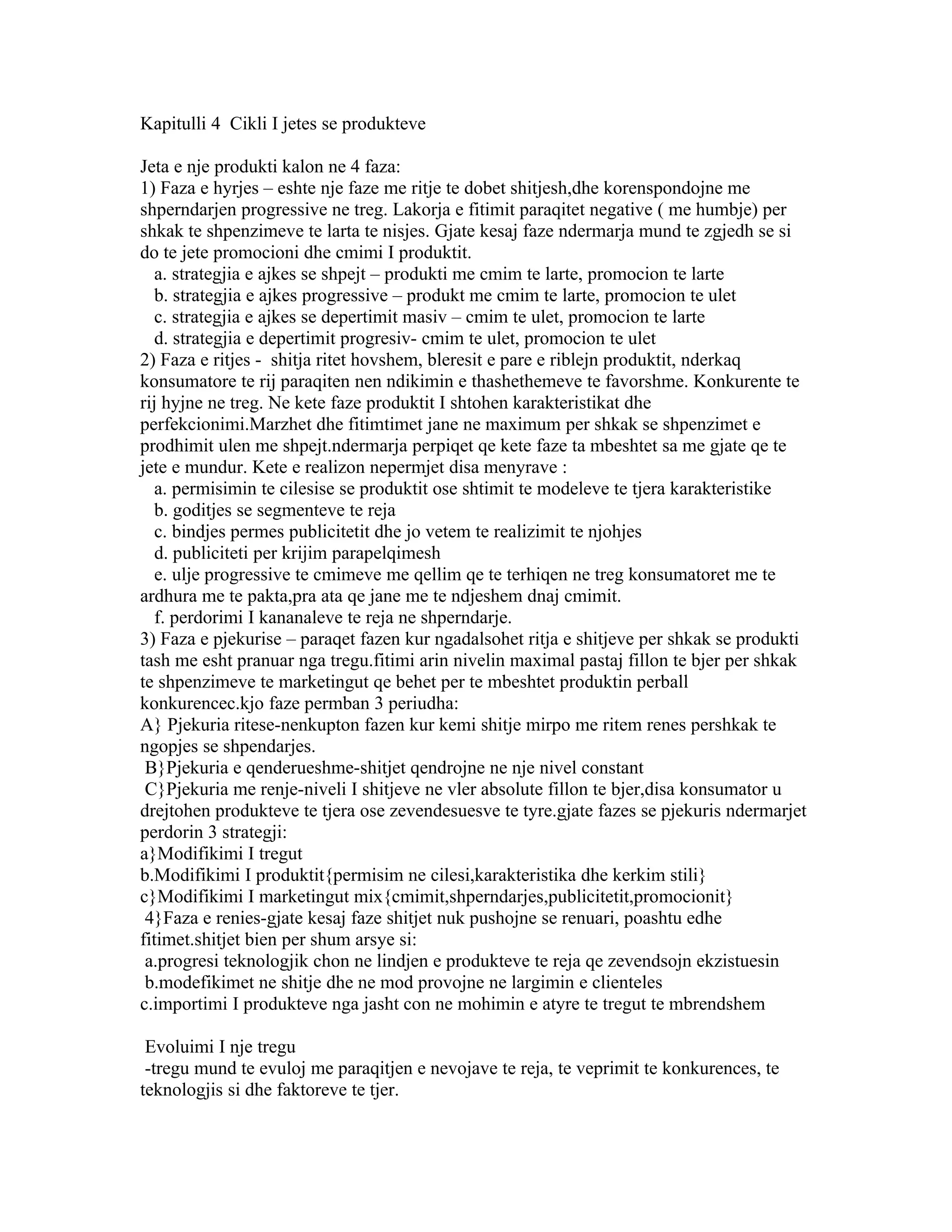 Cikli i jetes se produktit ( marketing ) | DOC