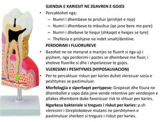 Kariesi i dhembeve dhe parandalimi i bazuar ne riskun e kariesit | PPTX