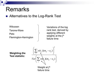 Kaplan meier survival curves and the log-rank test | PDF