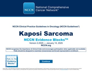 Sarcoma de kaposi segun nccn evidence blocks | PDF