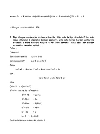 latihan soal dan pembahsan barisan dan deret | DOC