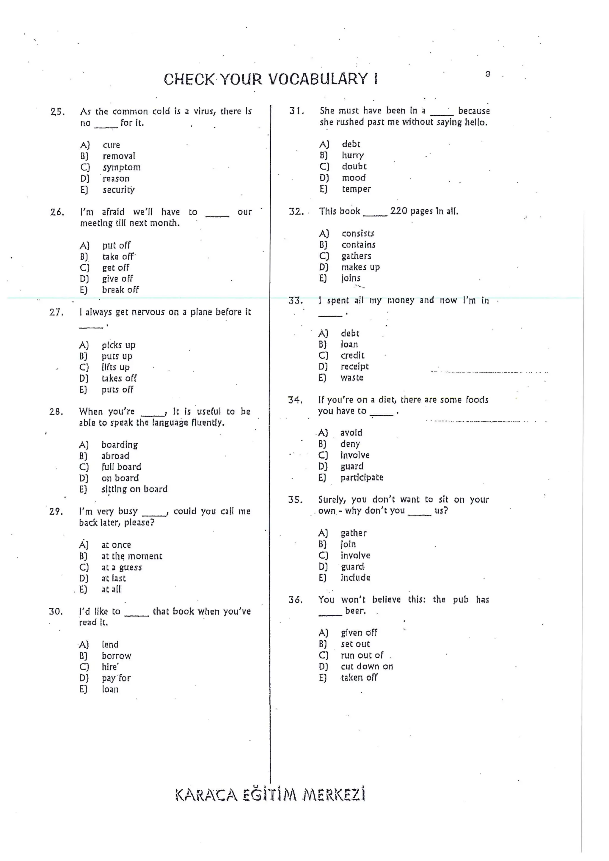 ENGLISH Vocabulary TEST BOOK FOR ELEMENTARY pdf | PDF