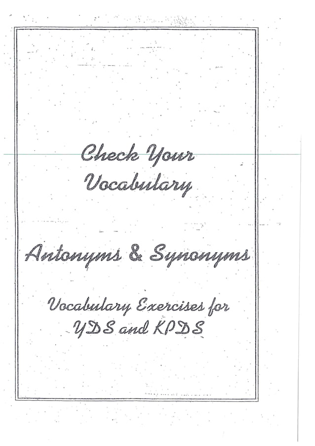 ENGLISH Vocabulary TEST BOOK FOR ELEMENTARY pdf | PDF