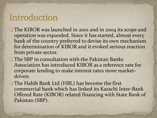 Karachi inter bank offer rate | PPTX