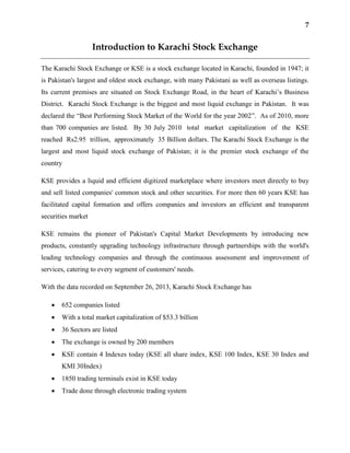 Karachi stock exchange | PDF