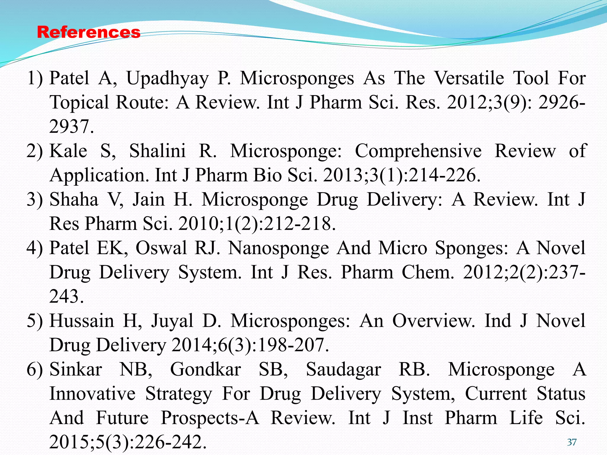 Microsponge Drug Delivery System | PPTX